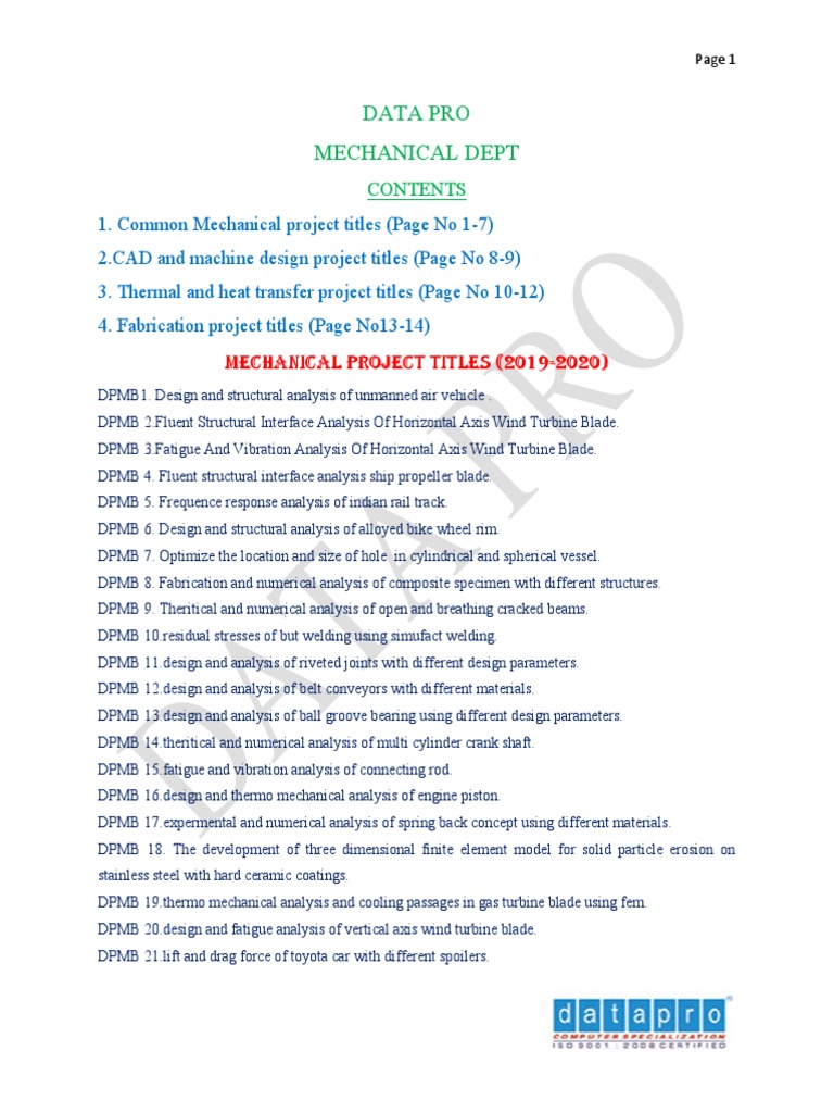 Mechanical Project Titles | PDF | Radiator | Finite Element Method