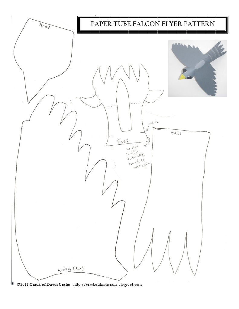 Falcon Template For Paper Tube Craft and Activity | PDF