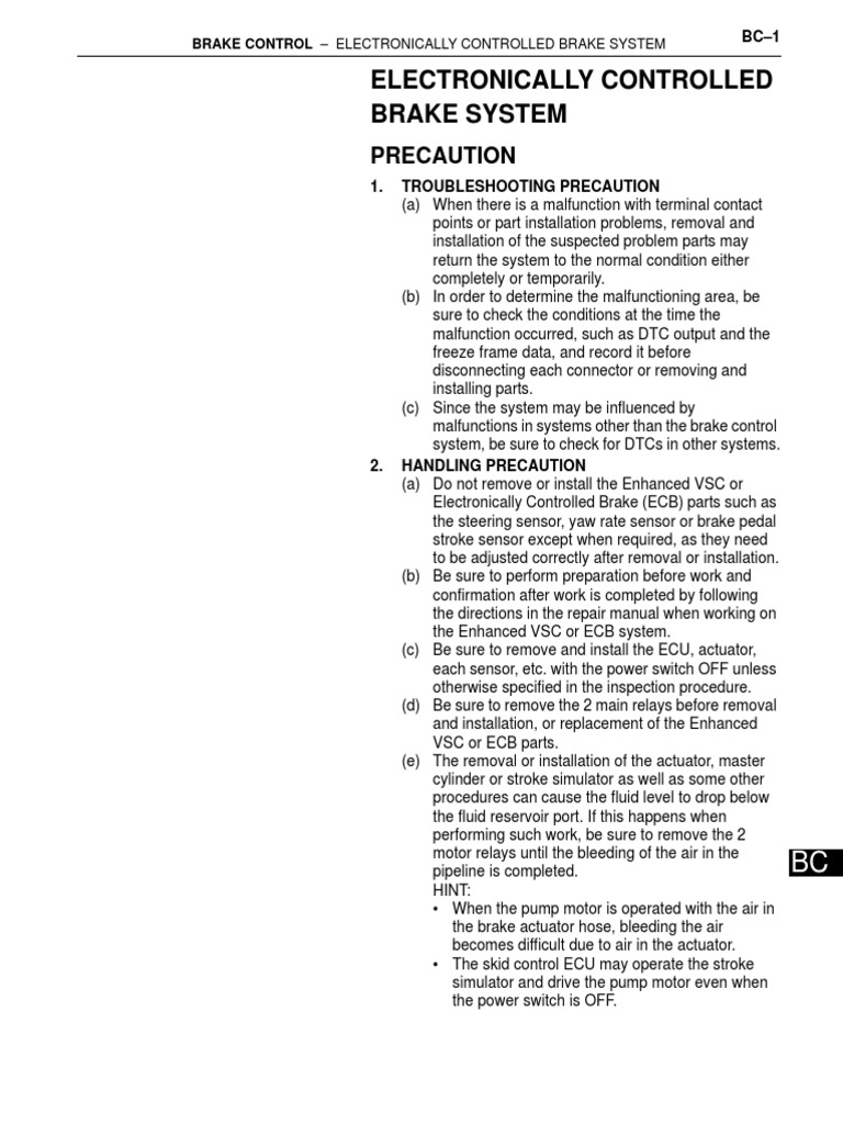 Precautions and Procedures for Troubleshooting Electronically ...