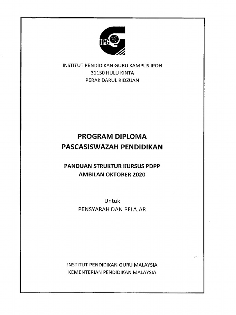 Panduan Struktur Kursus PDPP Amb Okt 2020 | PDF