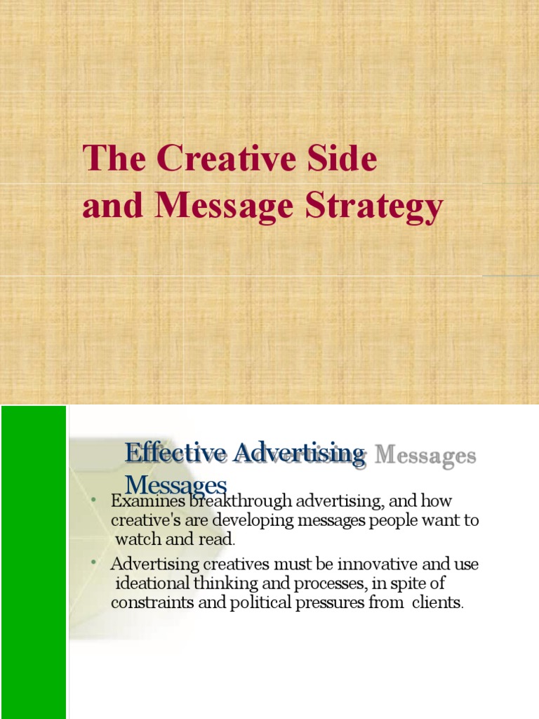 The Creative Side and Message Strategy | Download Free PDF | Target ...