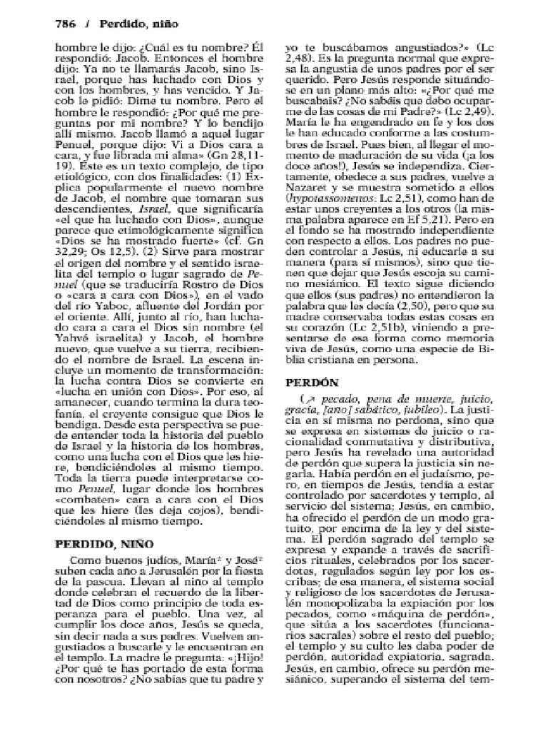 Definición de Perdón - Diccionario Bíblico | PDF