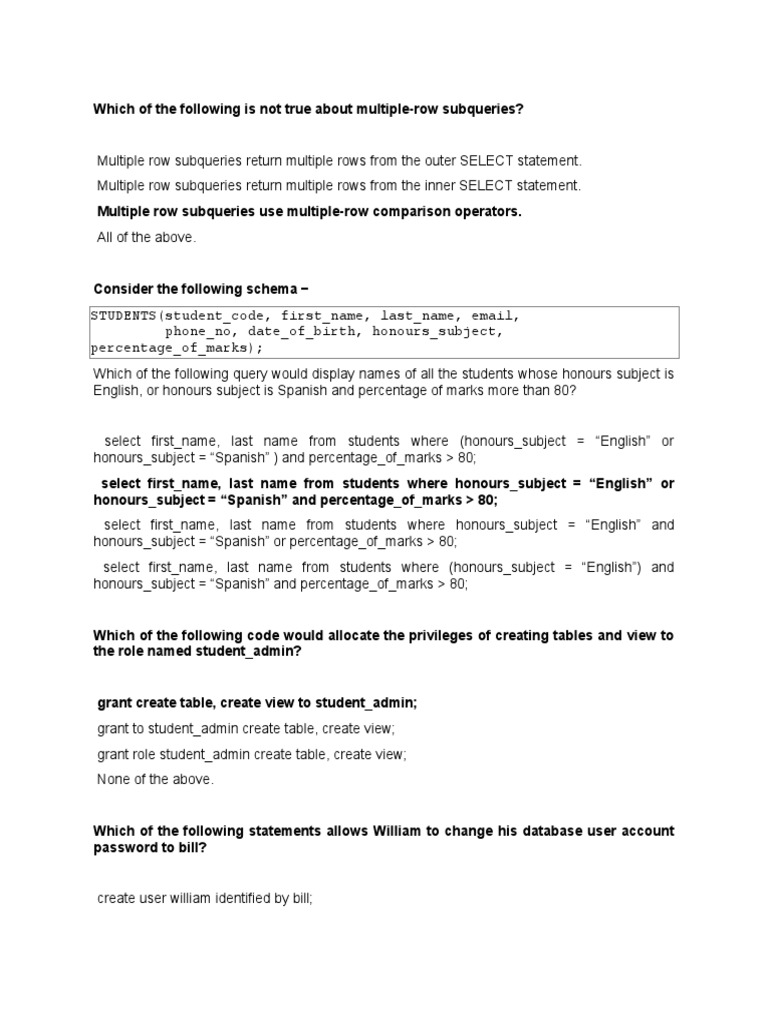 SQL Subqueries and Queries Explained | PDF | Information Science ...