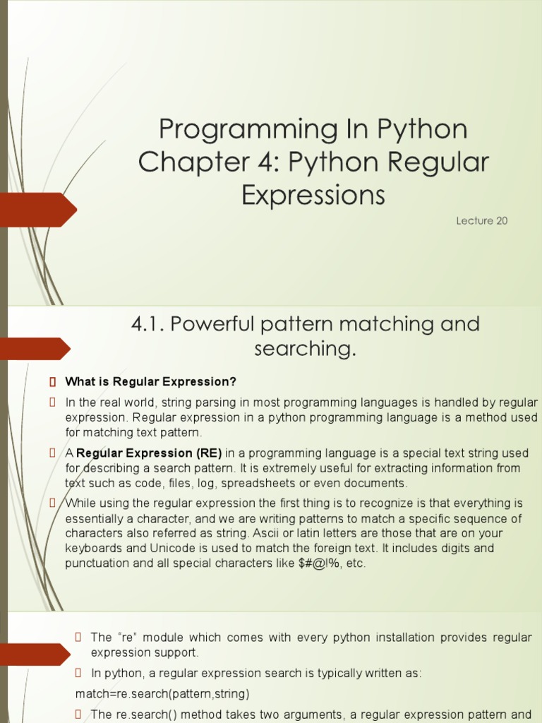 Python Regular Expression | PDF | Regular Expression | String (Computer ...