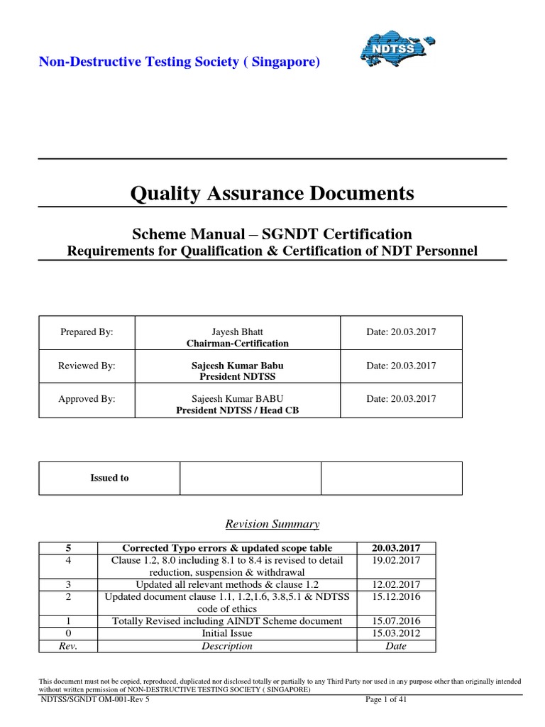 00.ISO 9712 Scheme SGNDT | PDF | Nondestructive Testing | Certification