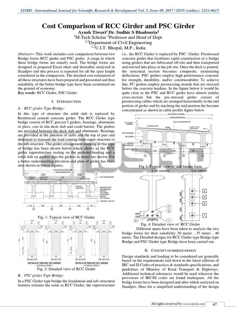Cost Comparison of RCC Girder and PSC Gi | PDF | Bridge | Prestressed ...