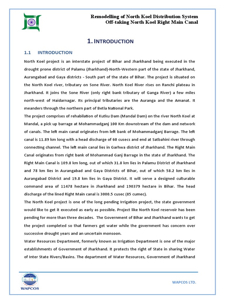Ntroduction: Remodelling of North Koel Distribution System Off-Taking ...