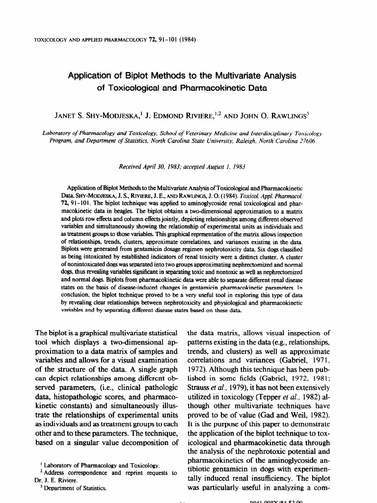 Biplots Applications | PDF | Renal Function | Matrix (Mathematics)