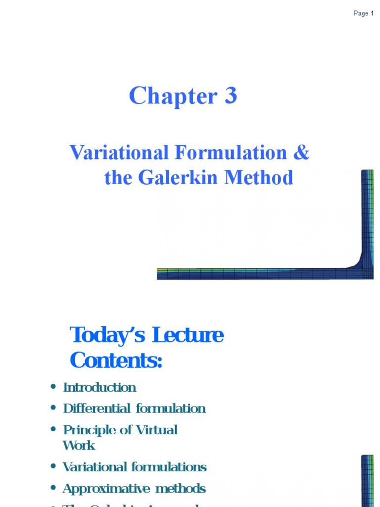 Variational Formulation & The Galerkin Method | PDF | Finite Element Method | Elasticity (Physics)