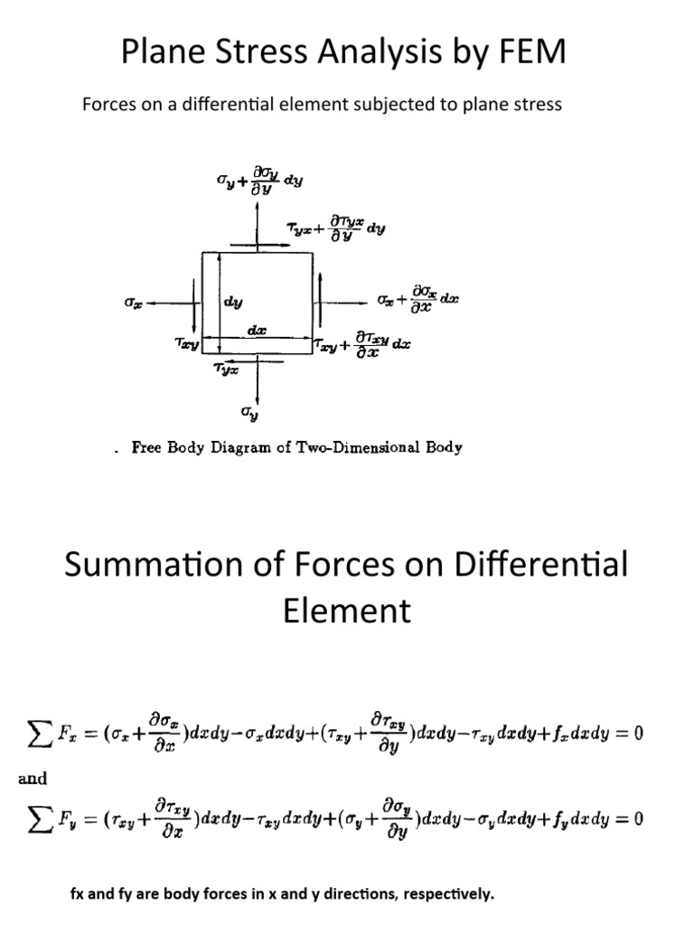 Plane Stress Analysis by FEM | PDF | Finite Element Method | Stress ...