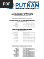 2024 Putnam Competition Winners Announced | PDF | Office Equipment ...