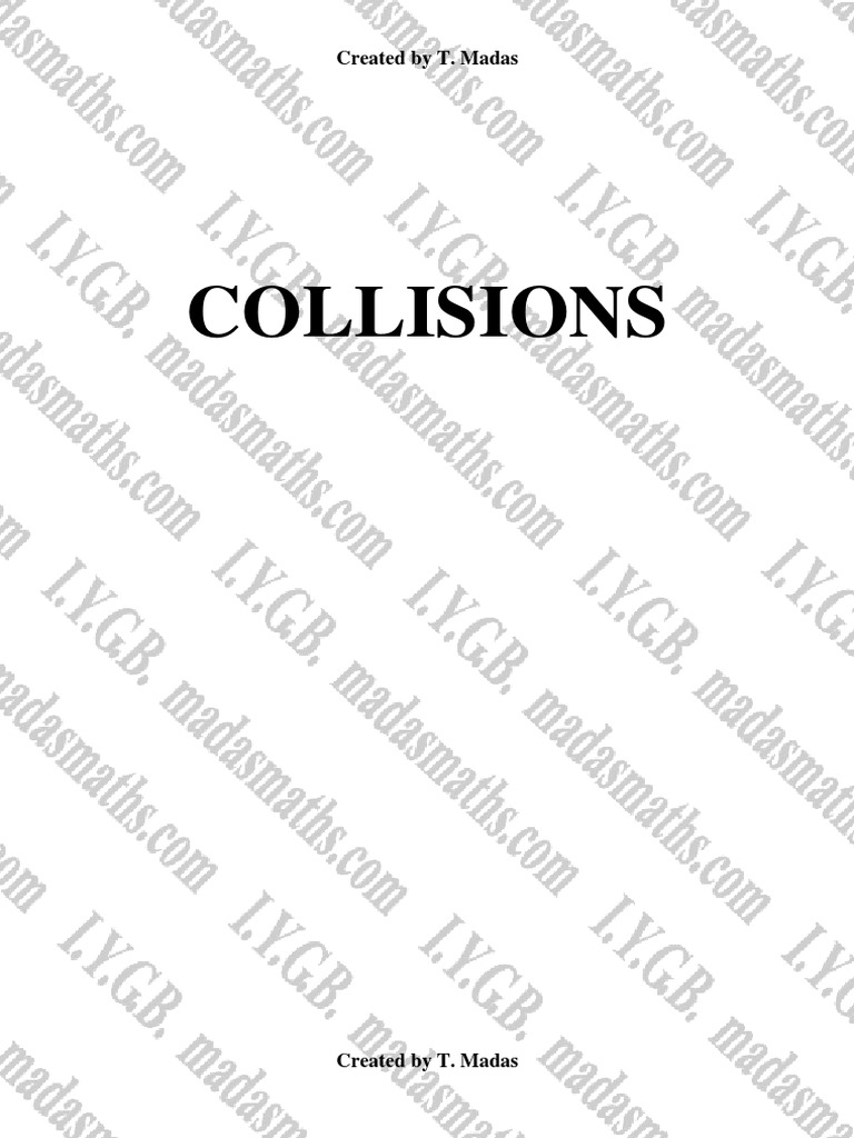 Collisions: 14 practice problems and solutions | PDF | Collision | Mass