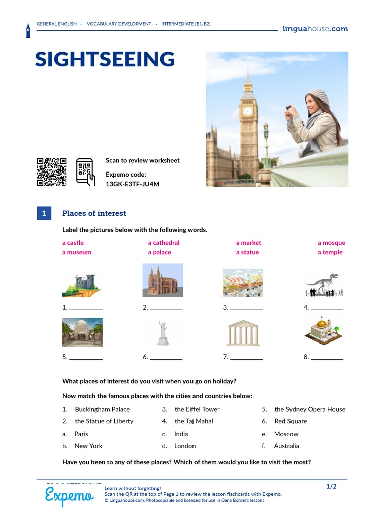 Sightseeing British English Student Ver2 | PDF | Linguistic Morphology | Language Mechanics