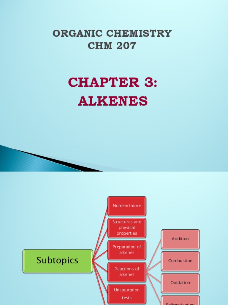 Chapter 3 - Alkenes PDF | PDF | Alkene | Polyethylene