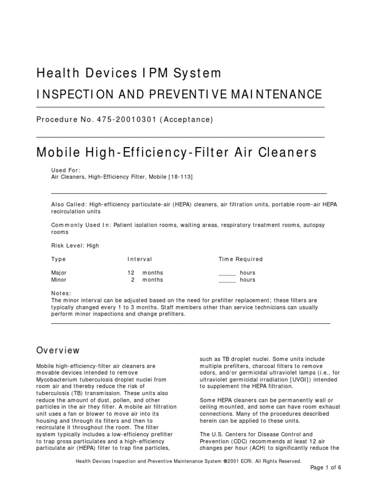 IPM Mobile Air Cleaner | PDF | Filtration | Fuse (Electrical)