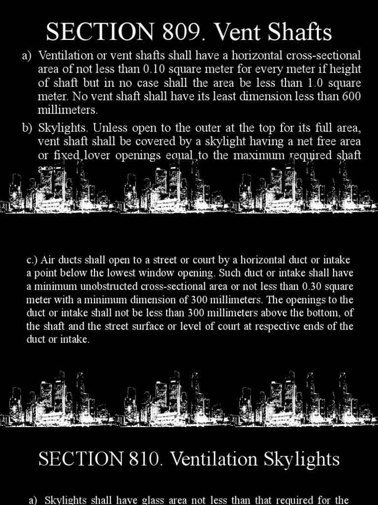 SECTION 809. Vent Shafts | PDF | Window | Water Supply