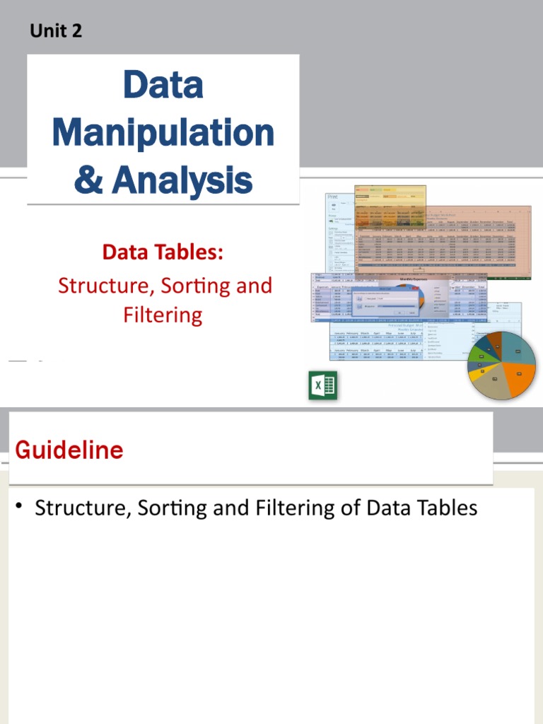 Data Manipulation and Analysis in Excel | PDF | Formula | Microsoft Excel