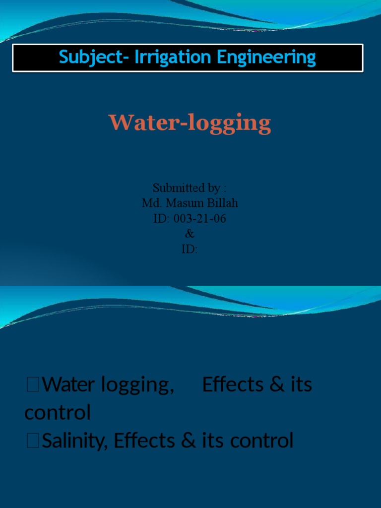 Subject-Irrigation Engineering: Water-Logging | PDF | Drainage | Soil