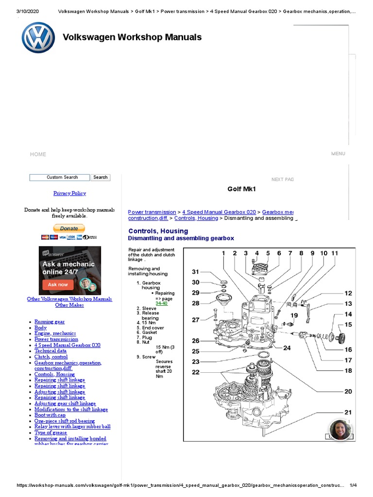 Volkswagen Workshop Manuals Golf Mk1 Page 2 | PDF