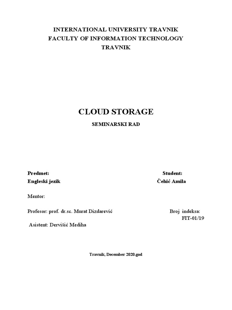 Cloud Storage | PDF | Cloud Computing | Transmission Control Protocol