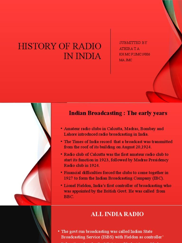 History of Radio Broadcasting in India | PDF | Telecommunications ...