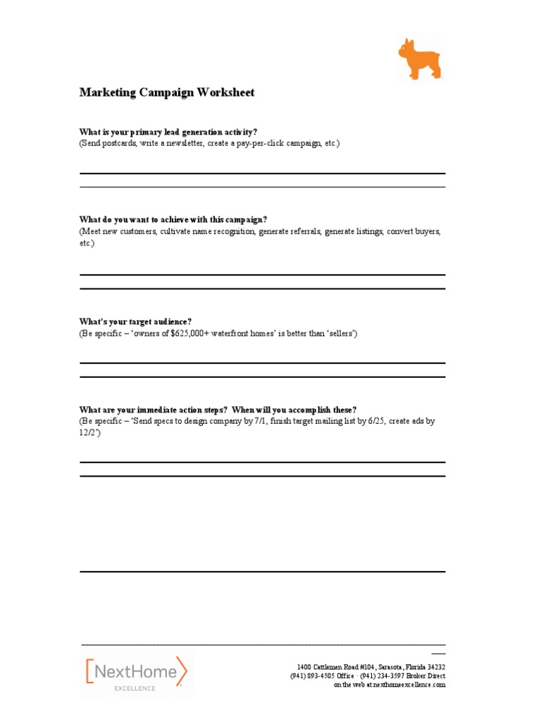 Marketing Campaign Planning Worksheet | PDF