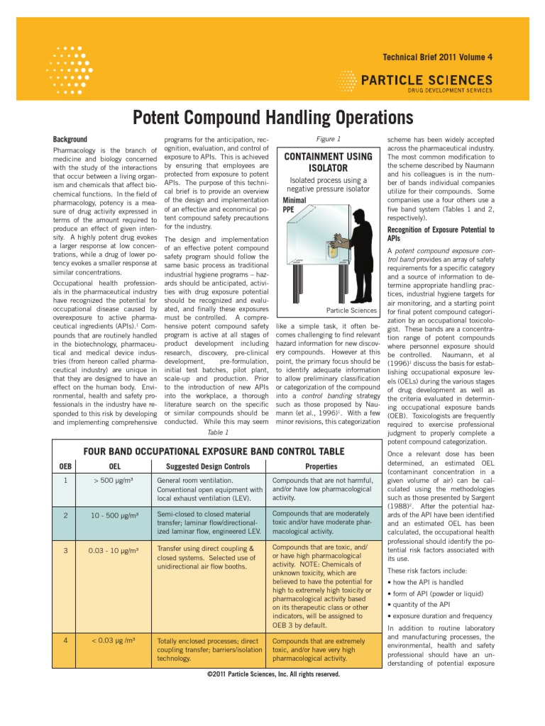 Potent Drugs Handling | PDF | Pharmacology | Occupational Hygiene