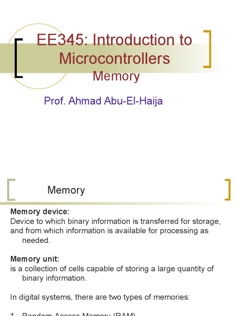 Chapter 7 Memory | PDF | Dynamic Random Access Memory | Random Access ...
