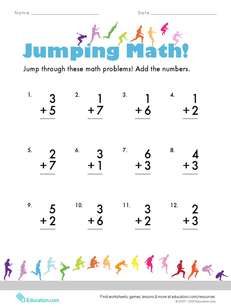 Jumping Math!: Jump Through These Math Problems! Add The Numbers | PDF
