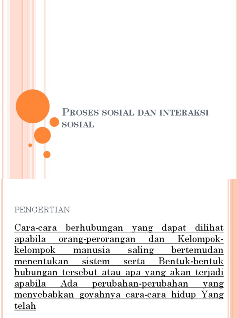 Proses Sosial Dan Interaksi Sosial | PDF