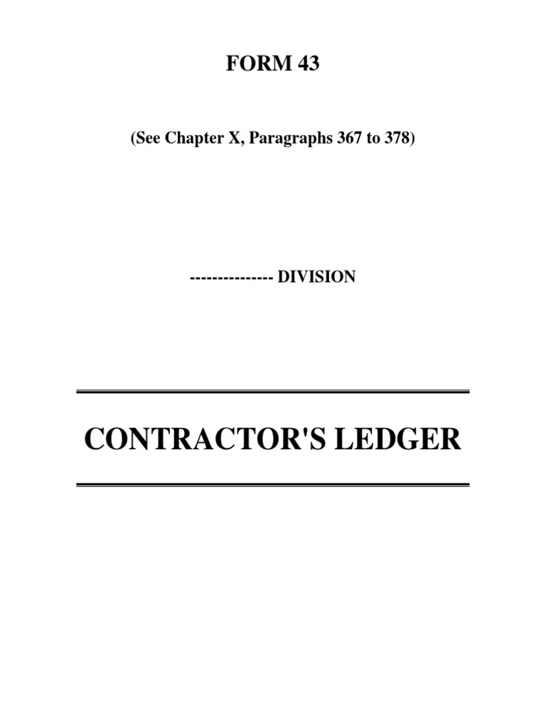 Contractor'S Ledger: Form 43 | PDF