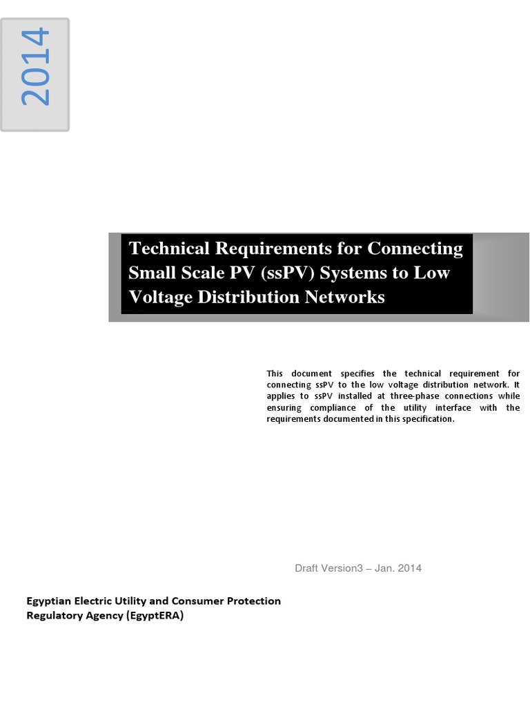 Technical Requirements For Connecting Small Scale PV (SSPV) Systems To ...