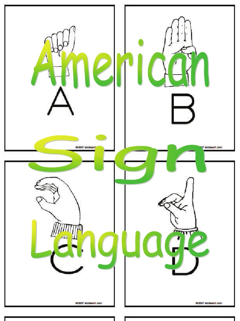 Printable American Sign Language Flashcards | PDF