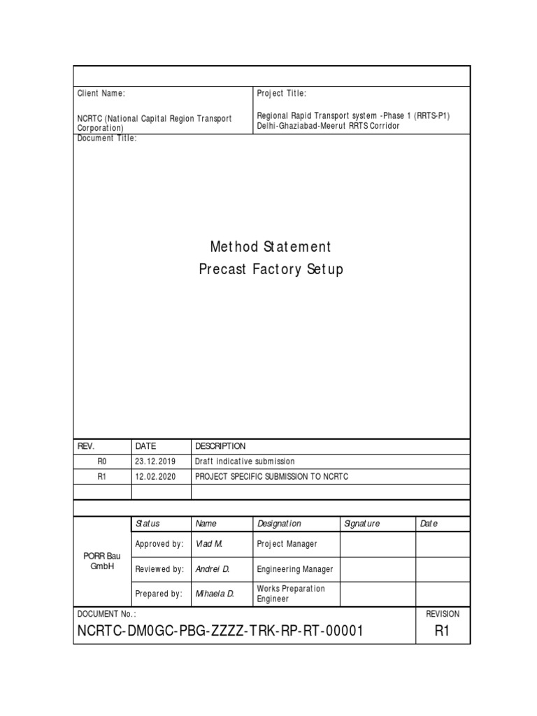 Setting Precast: A Detailed Method Statement for Establishing a High ...