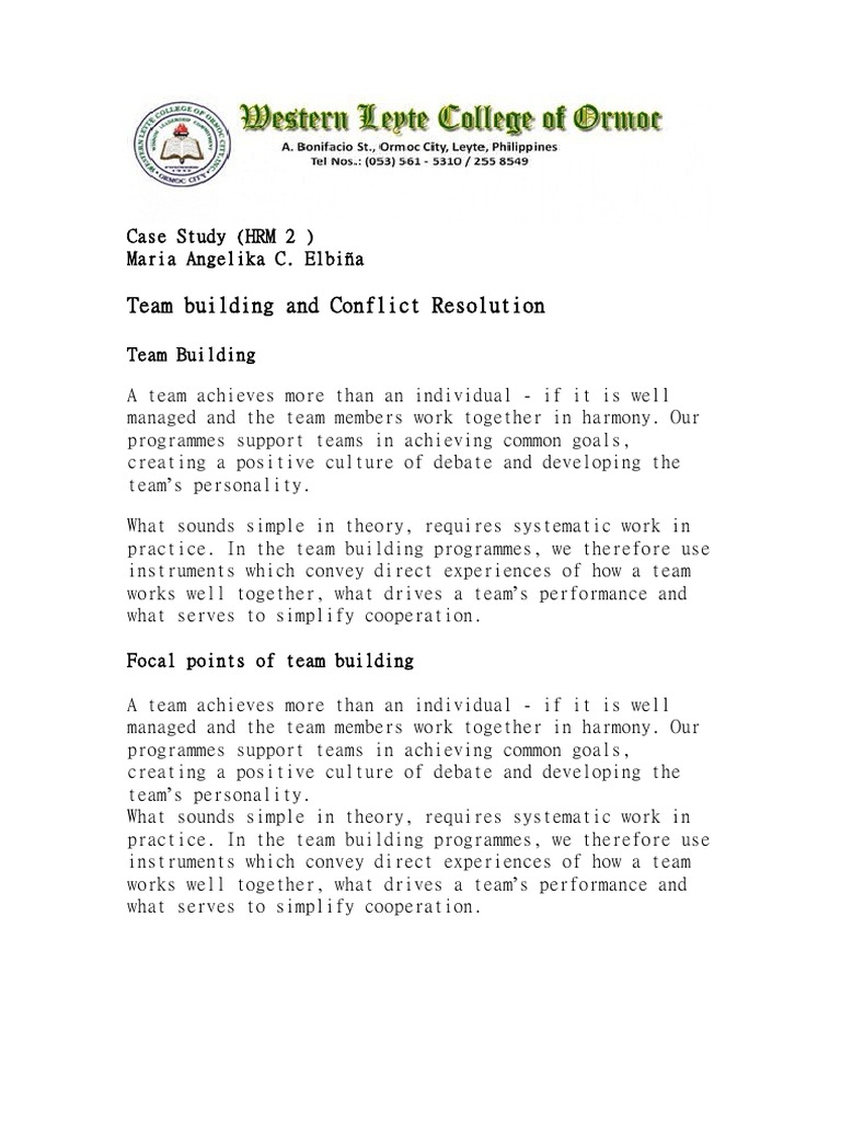 Team Building & Conflict Resolution Guide | PDF
