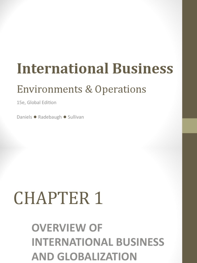 International Business: Environments & Operations | PDF | International ...