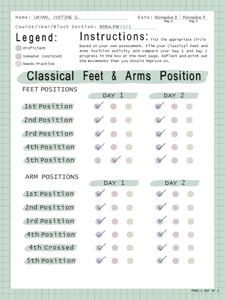 1st Position 2nd Position 3rd Position 4th Position 5th Position Day 1 ...