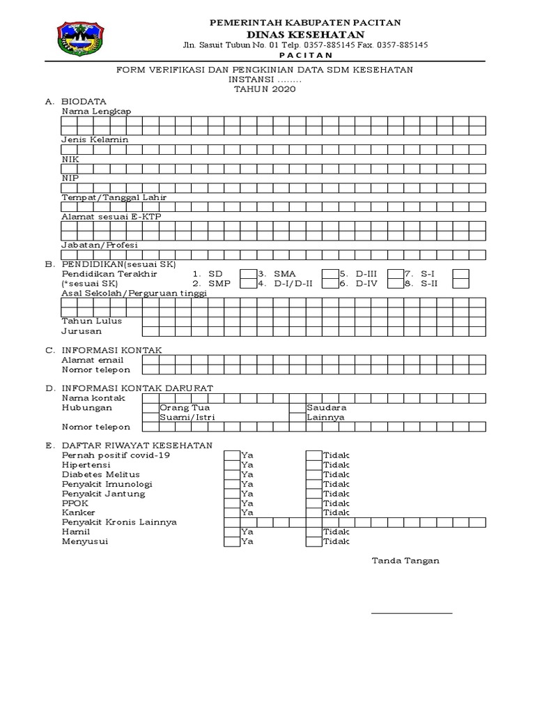 Angket Data Kesehatan | PDF