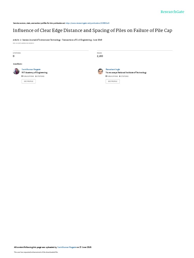 In Uence of Clear Edge Distance and Spacing of Piles On Failure of Pile ...