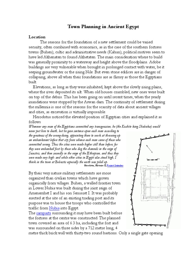 Planning and Layout of Ancient Egyptian Cities: A Look at Military ...