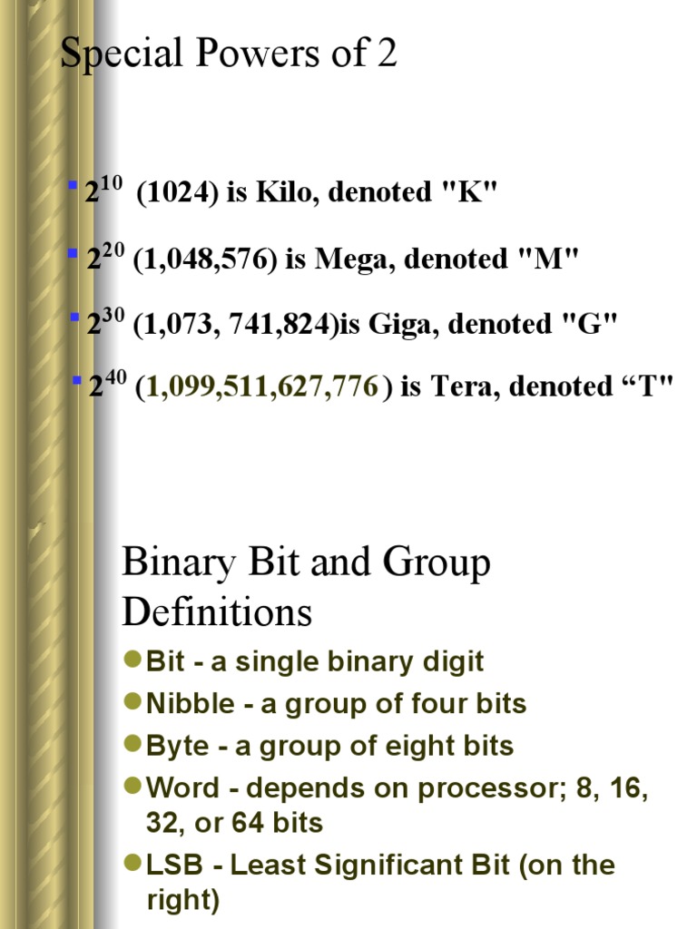 Special Powers of 2 | PDF | Subtraction | Binary Coded Decimal