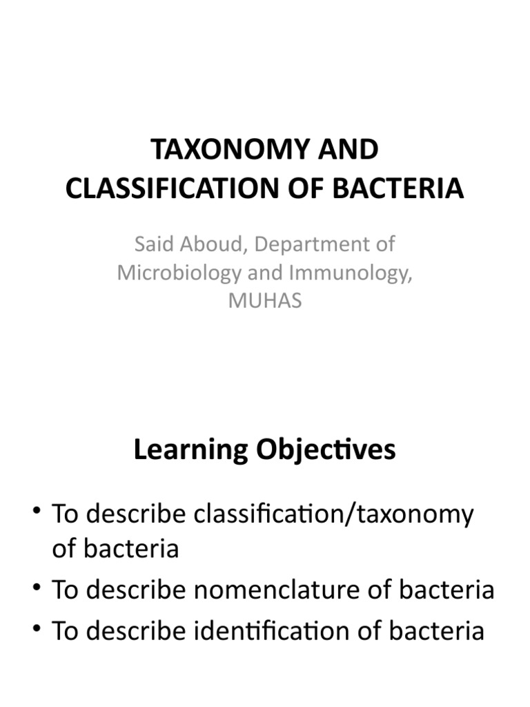 Bacterial Taxonomy and Classification Guide | PDF | Dna | Polymerase ...