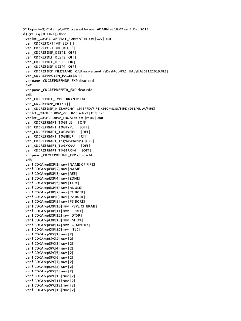 Piping MTO Template | PDF | Computer Programming | Computing