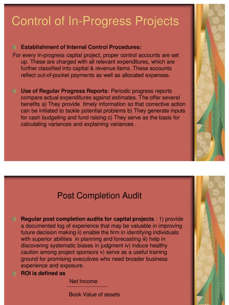 Project Review Amp Administrative Aspects | PDF | Return On Investment ...