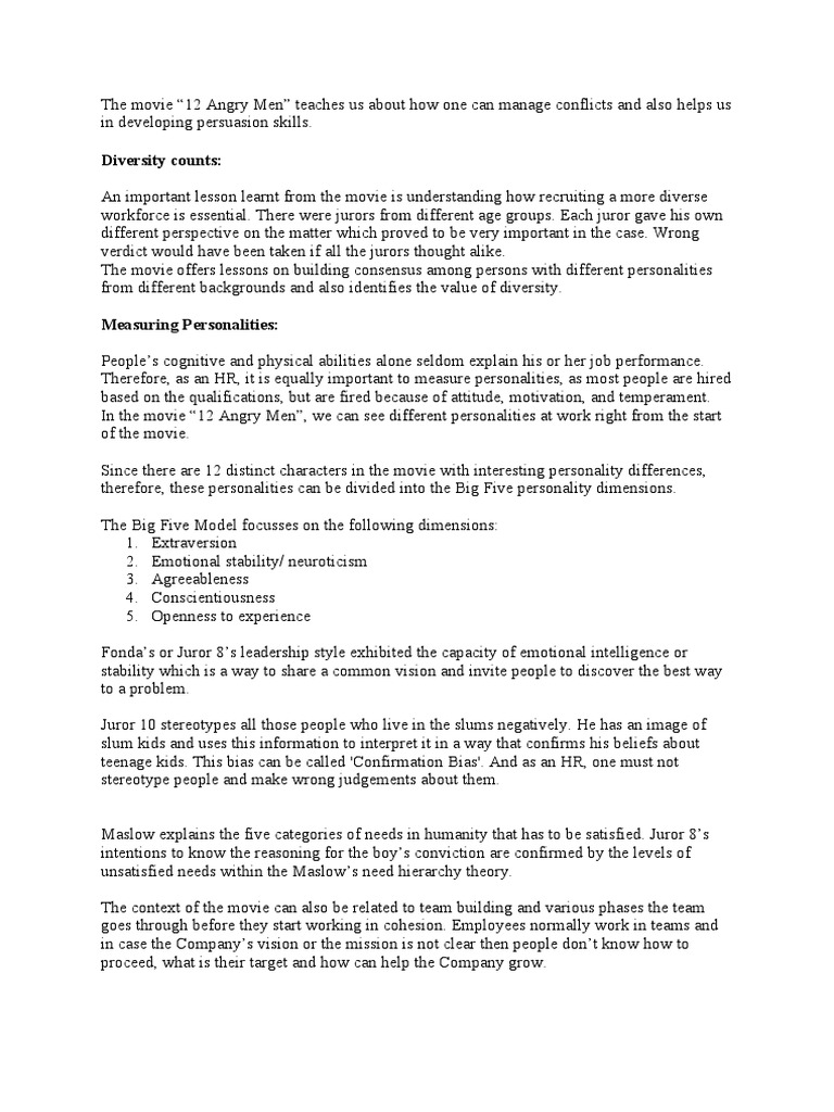 12 Angry Men | PDF | Human Nature | Psychology