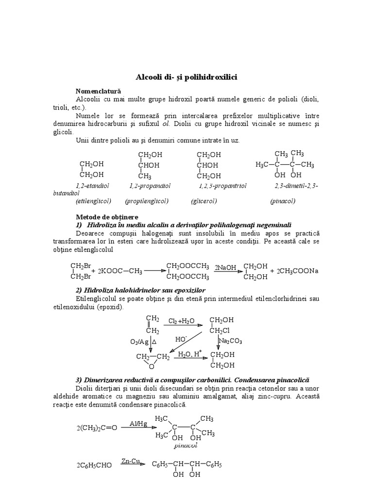 Alcooli Polihidroxilici Si Enoli | PDF