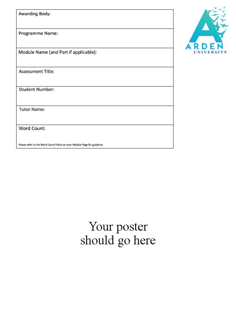 Arden Cover Sheet Poster Presentation Landscape | PDF