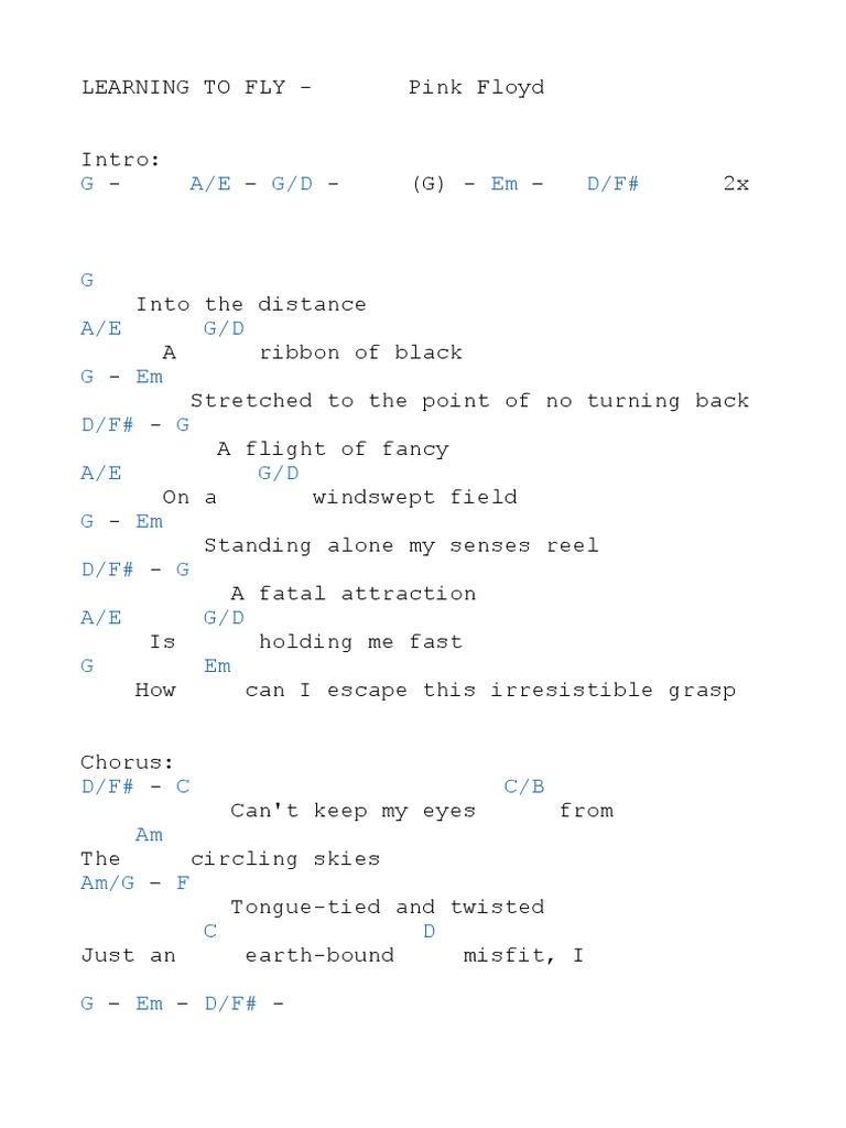 2-Learning To Fly Chords | PDF