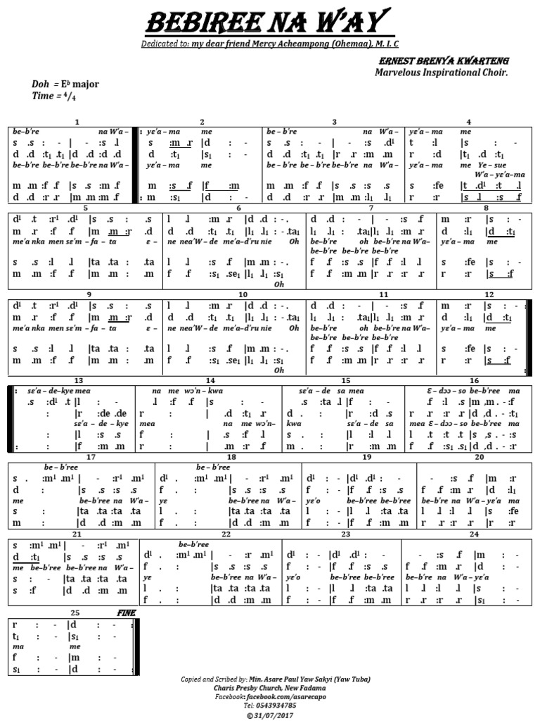 Major /: Marvelous Inspirational Choir. Doh E Time | PDF