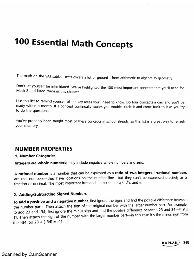 SAT Math Level 2 Key Concepts | PDF | Language Arts & Discipline ...